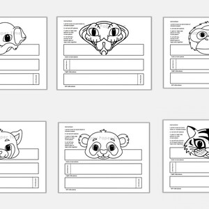 Asian Jungle Animals Paper Crowns Panda Elephant Cobra Tiger Orangutan ...