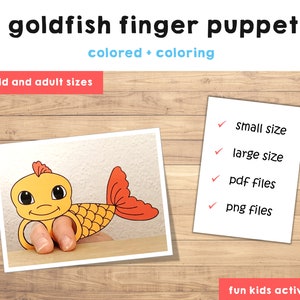 Goldfish Paper Craft Printable Pet Animal Finger Puppet Activity Kids ...