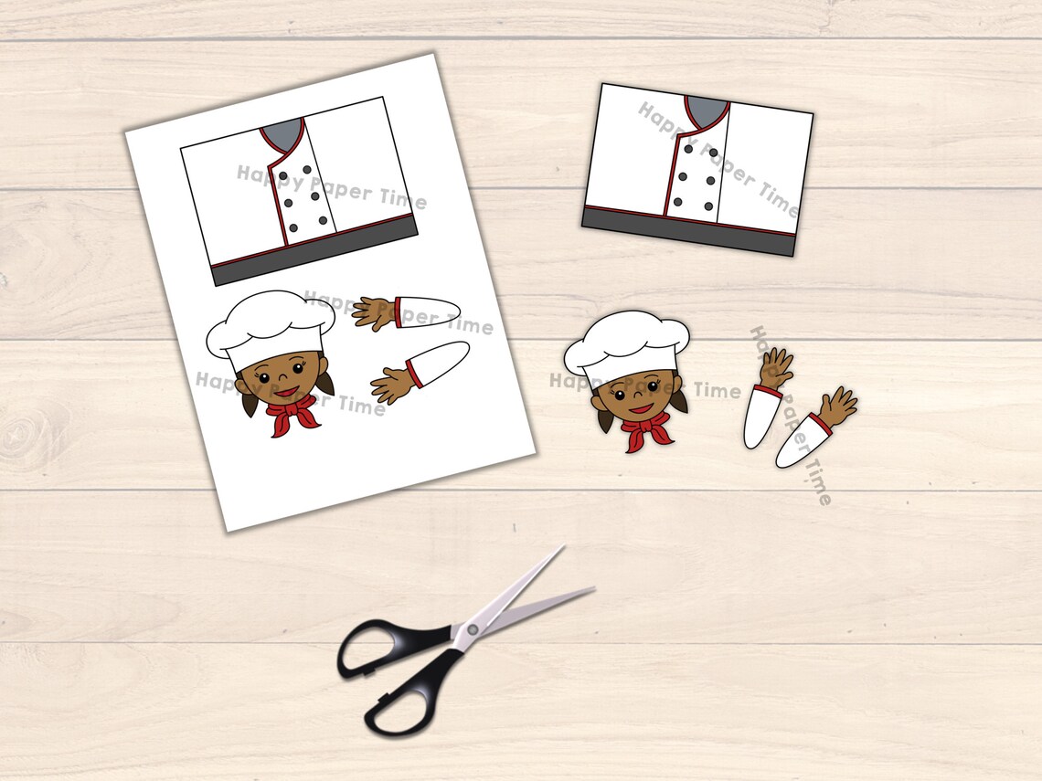 Chef Cook Toilet Paper Roll Craft Restaurant Party Coloring Printable ...