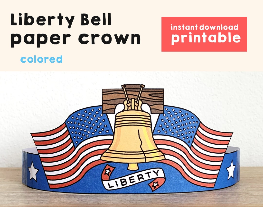 Liberty Bell Paper Crown 4th of July America Patriotic Headband ...