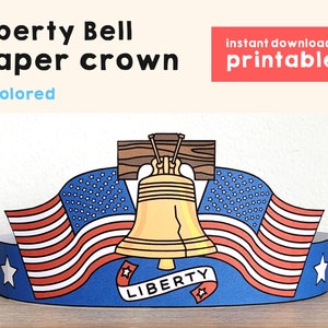 Liberty Bell Paper Crown 4th of July America Patriotic Headband ...