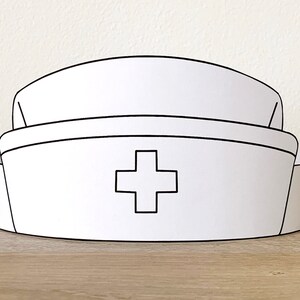 Nurse Cap Hat Paper Crown Party Coloring Printable Kids Craft - Etsy Canada