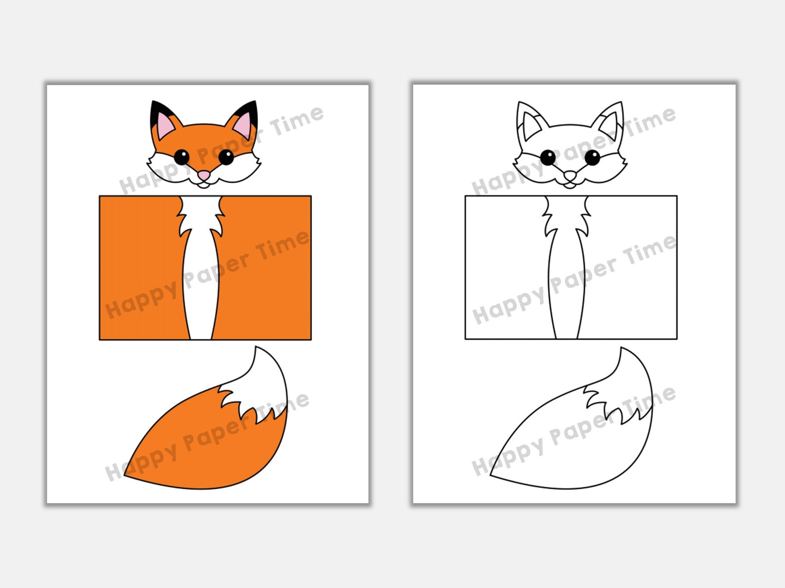 Fox Toilet Paper Roll Craft Forest Woodland Party Coloring - Etsy