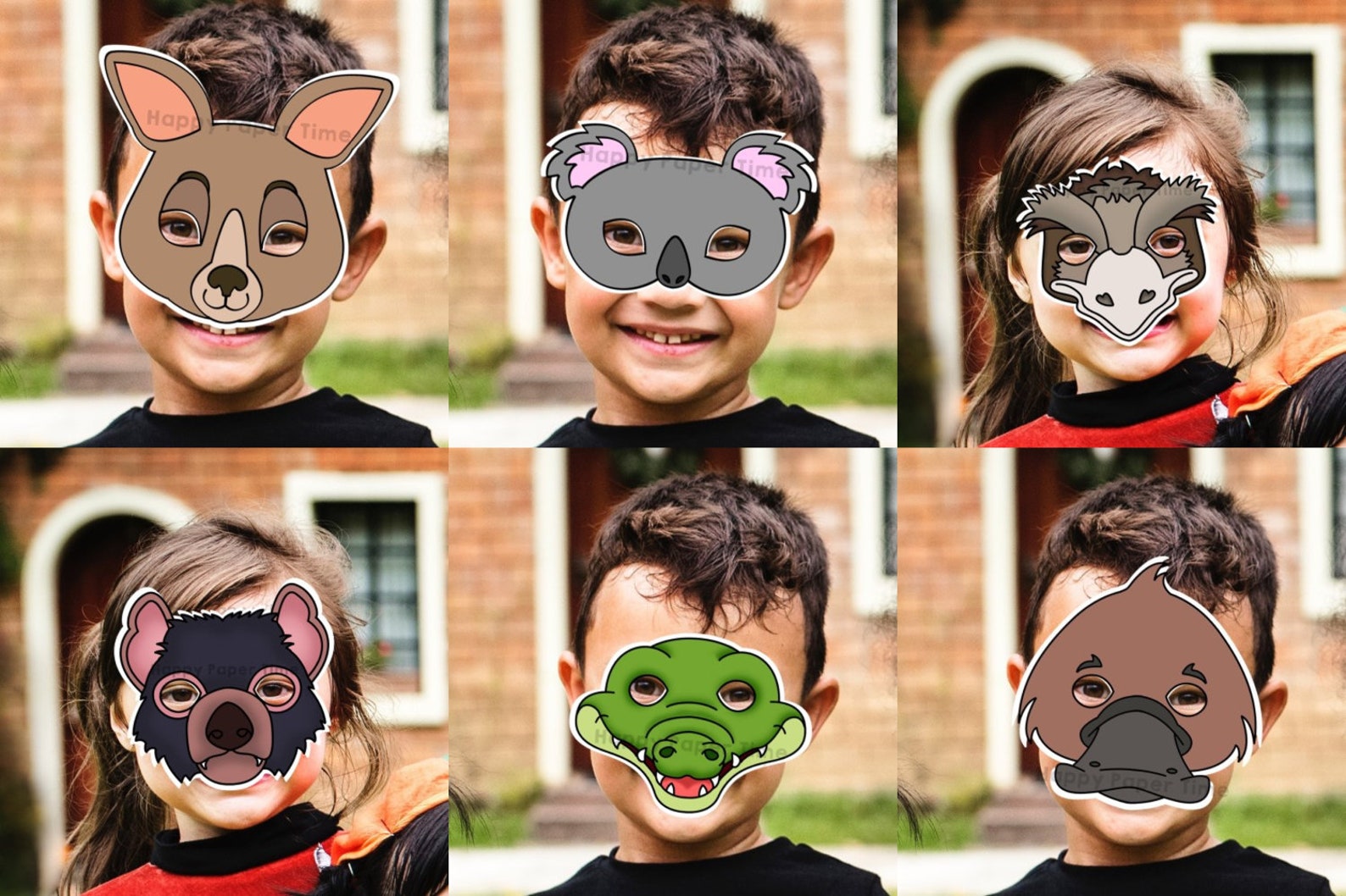 Australian Mask Animal Craft Activity Template for Kids - Etsy