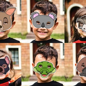 Australian Mask Animal Craft Activity Template for Kids, Kangaroo ...