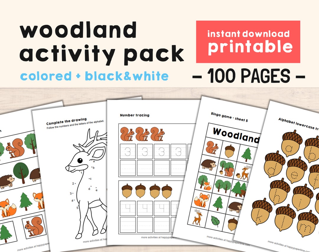 Woodland Activity Worksheets Printable Kids - Coloring Pages, Do a Dot ...