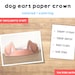 Dog Ears Paper Crown Party Coloring Printable Kids Craft Puppy - Etsy