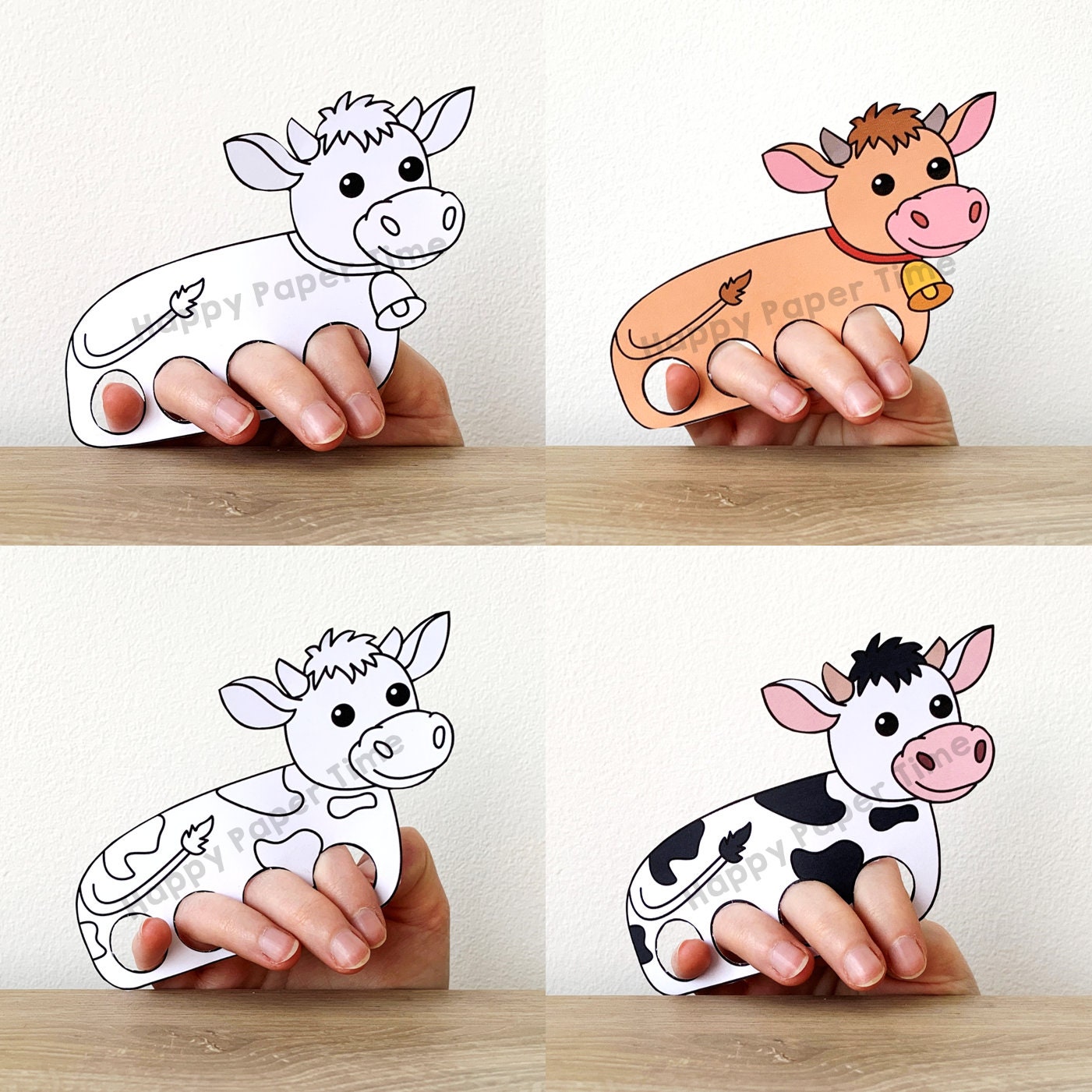 Cow Puppet Paper Craft Printable Finger Puppet Kids Craft, 43% OFF