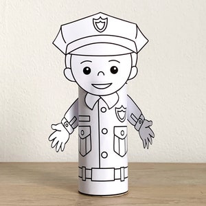 Police Officer Toilet Paper Roll Craft Policeman Party Coloring ...