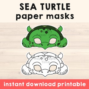 Sea Turtle Mask Template Costume Kids Diy Ocean Sea Animal Party Fun ...