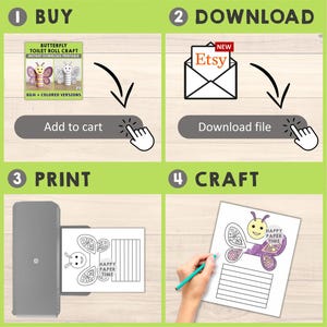 Butterfly Toilet Paper Roll Craft Bugs Insects Spring Party Coloring ...
