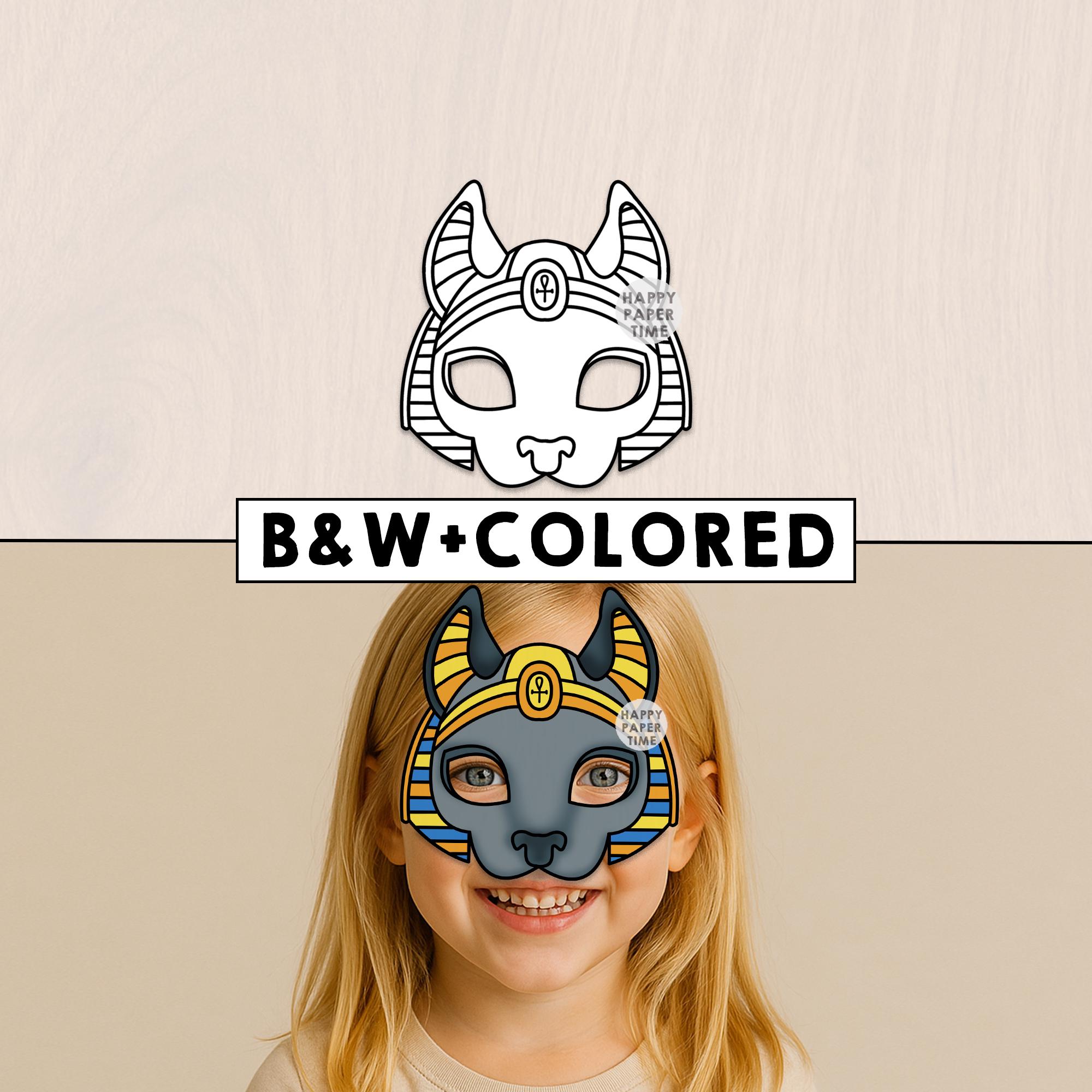 Bastet Egypt God Mask Ancient Egypt Party Mask Template Costume Diy ...