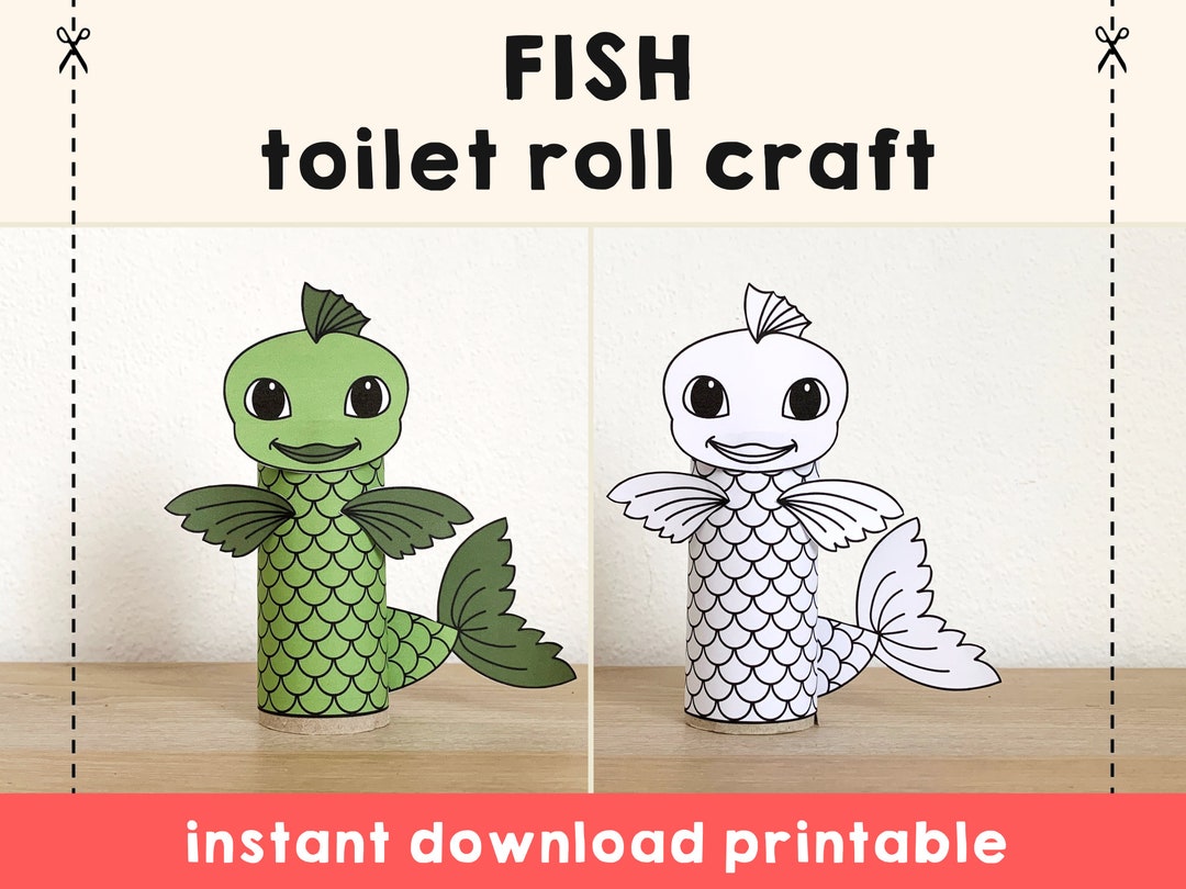 Fish Toilet Paper Roll Craft Ocean Animal Beach Sea Party Coloring ...