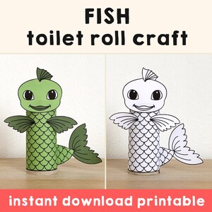 Fish Toilet Paper Roll Craft Ocean Animal Beach Sea Party Coloring ...