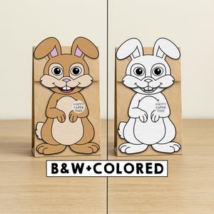 Rabbit Bunny Paper Bag Puppet Printable Pet Farm Animal Craft Activity ...