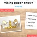Viking Paper Crown Activity Printable Kids Craft Helmet Medieval ...
