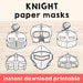 Knight Helmet Masks Kids, Knight Party Favor, Knight Party, Paper ...