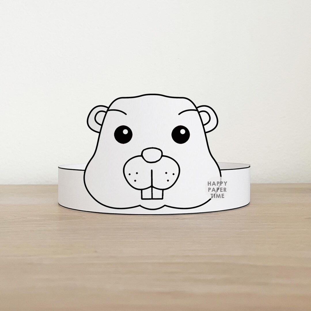 Groundhog Day Paper Crown Party Coloring Printable Kids Craft Spring ...