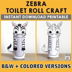 Zebra Toilet Paper Roll Craft African Animal Safari Party Coloring ...