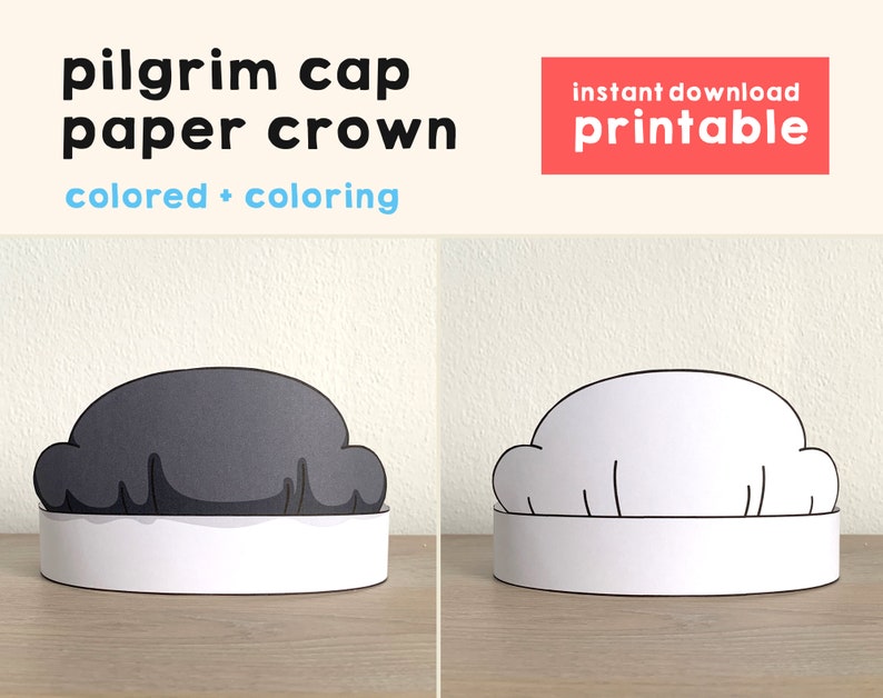 Pilgrim Cap Hat Paper Crown Thanksgiving Settler Party - Etsy