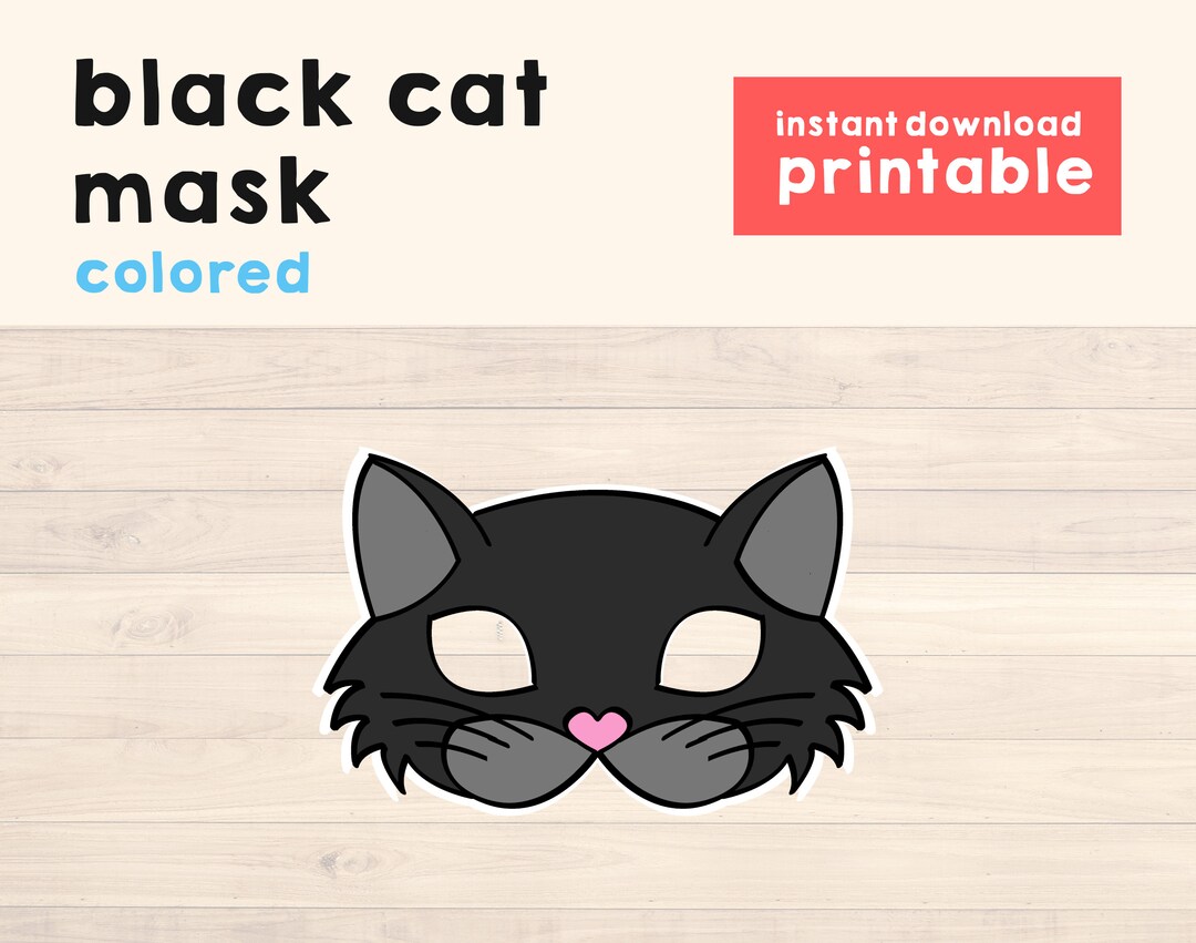 Black Cat Mask Kids Costume Black Cat Mask Diy Black Cat Mask Kids ...