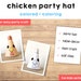 Chicken Party Hat Paper Printable Template Print Out Farm Animal Table ...