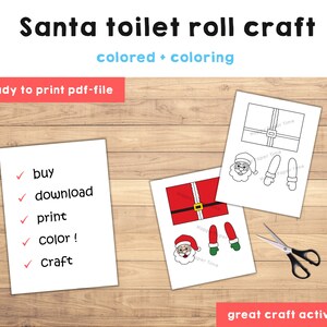 Santa Claus Toilet Paper Roll Craft Christmas Party Coloring Printable ...