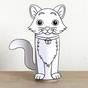 Cat Toilet Paper Roll Craft Kitten Pets Animal Party Coloring Printable ...