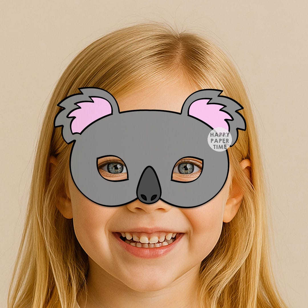 Koala Mask Printable, Koala Costume, Koala Birthday Theme Australian ...