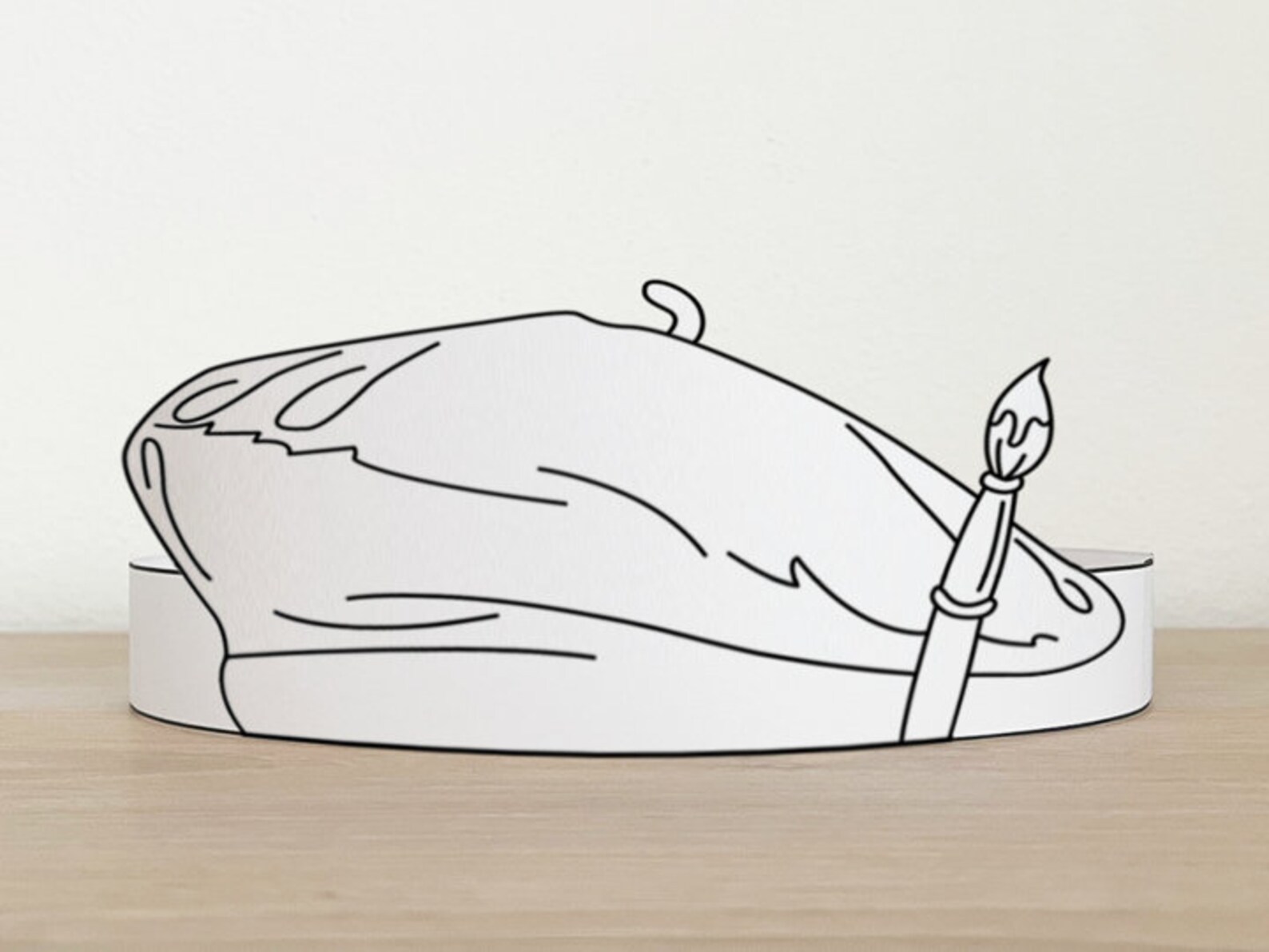 Artist Hat Painter Paper Crown French Party Coloring Printable Kids ...