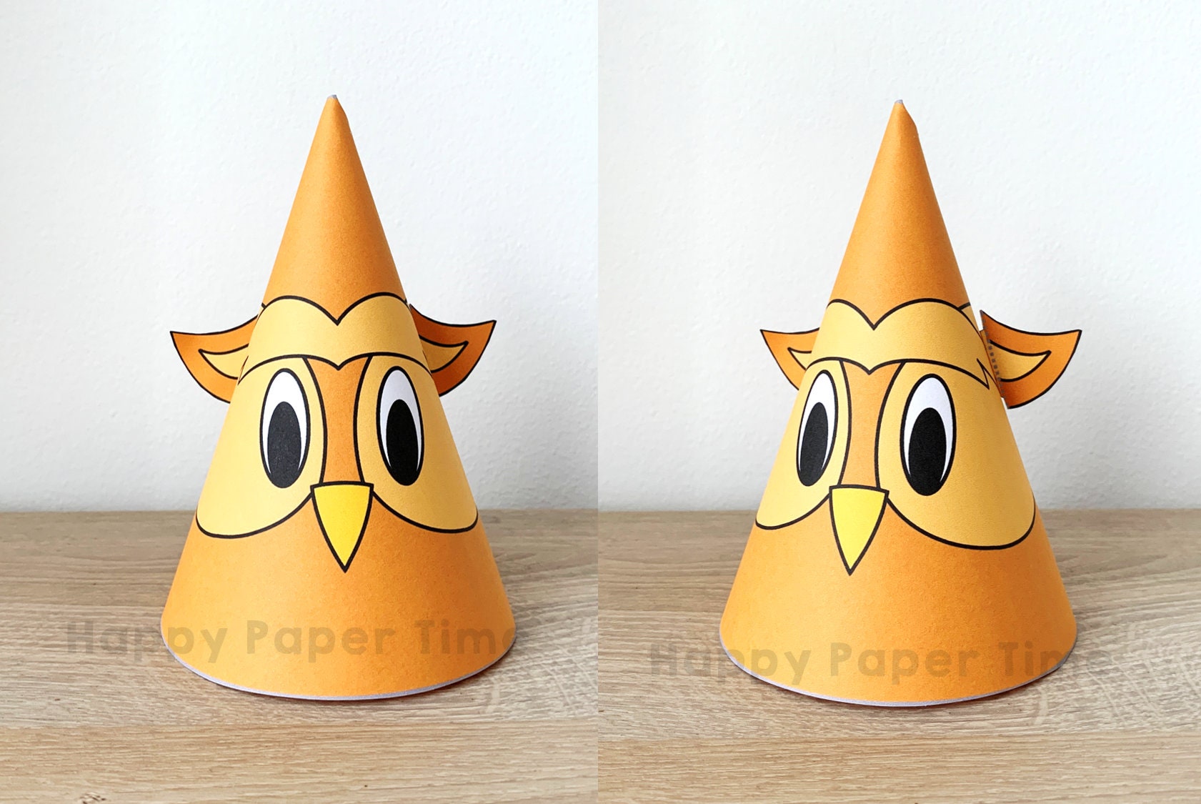 Owl Paper Hat Printable Woodland Table Decoration Owl Party - Etsy