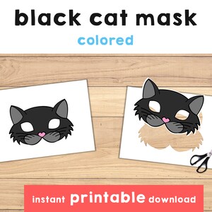 Black Cat Mask Kids Costume Black Cat Mask Diy Black Cat Mask Kids ...
