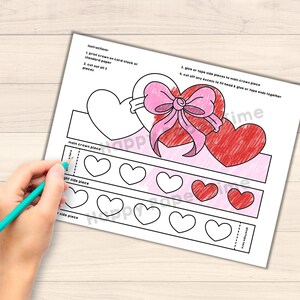 Hearts Valentine Paper Crown Party Activity Printable Kids Easy Craft ...