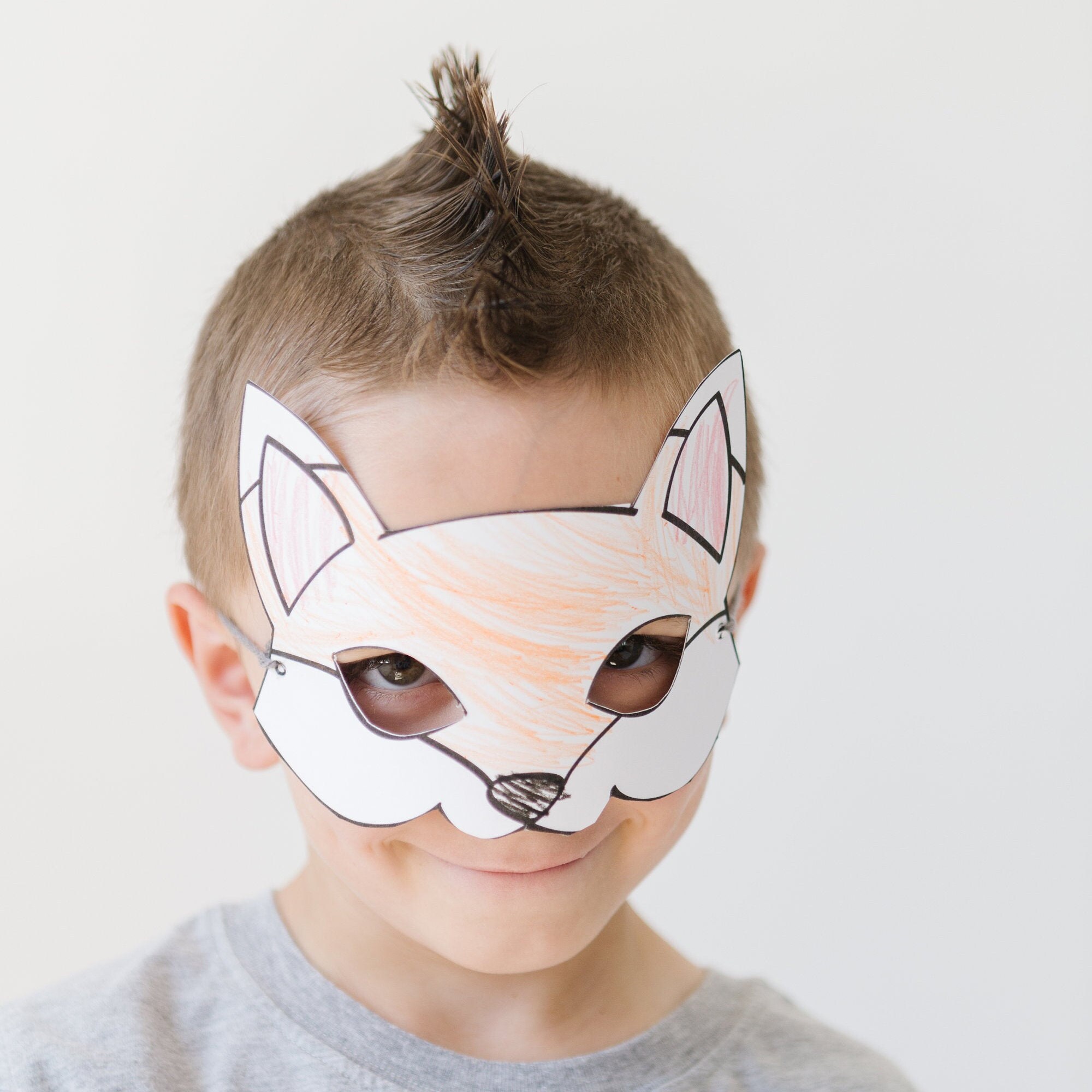 Fox Mask Paper Animal Mask Fox Coloring Party Favor Woodland - Etsy