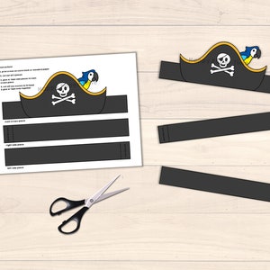 Pirate Hat Paper Crown Template Pirate Captain Costume Party Headband ...