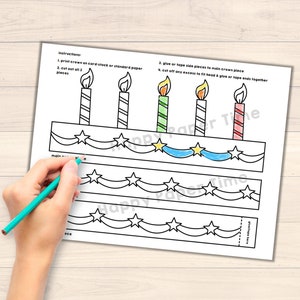 Birthday Paper Crown Party Activity Printable Kids Coloring Craft Cake ...