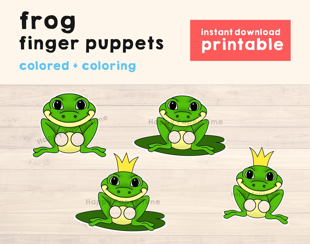 Frog Paper Craft Printable Pond Animal Finger Puppet Kids Craft Frog ...