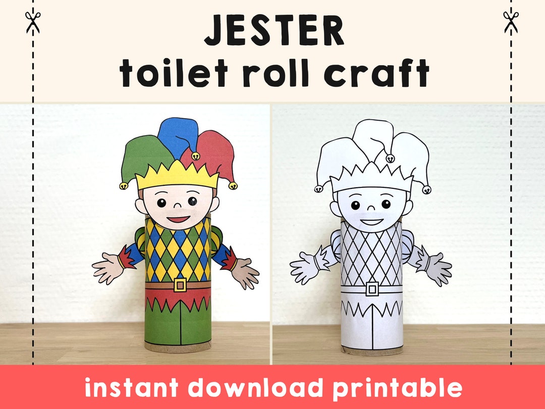 Jester Toilet Paper Roll Craft Medieval Fantasy Party Coloring ...