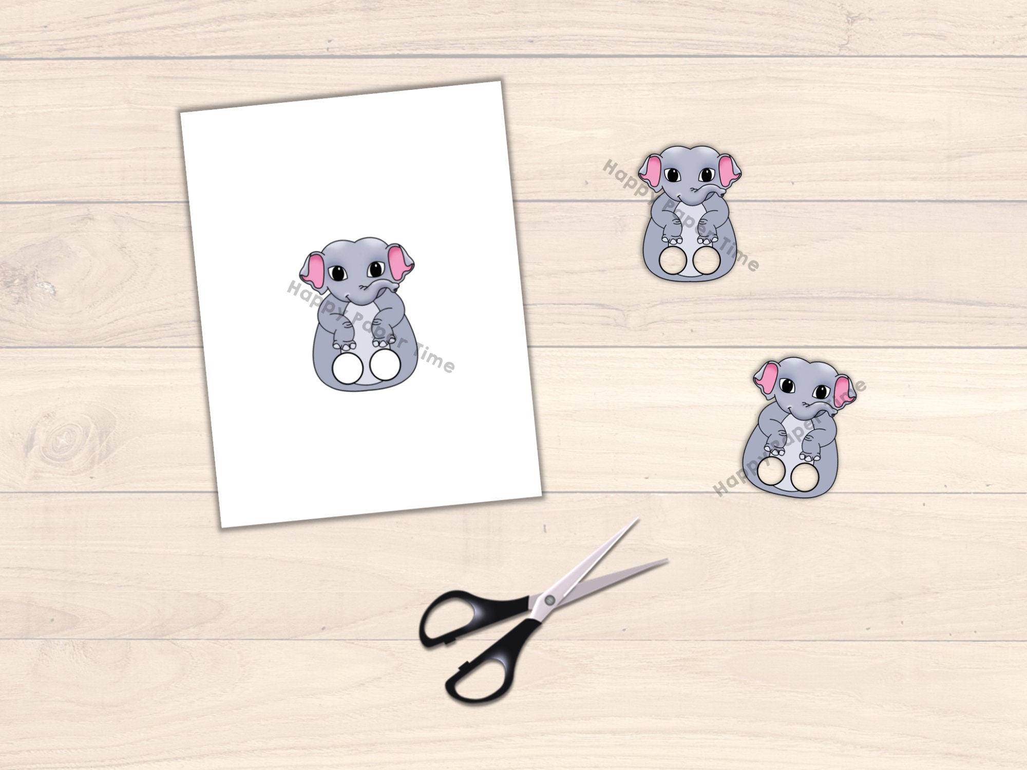 Asian Elephant Paper Craft Printable Asian Animal Finger Puppet Kids ...