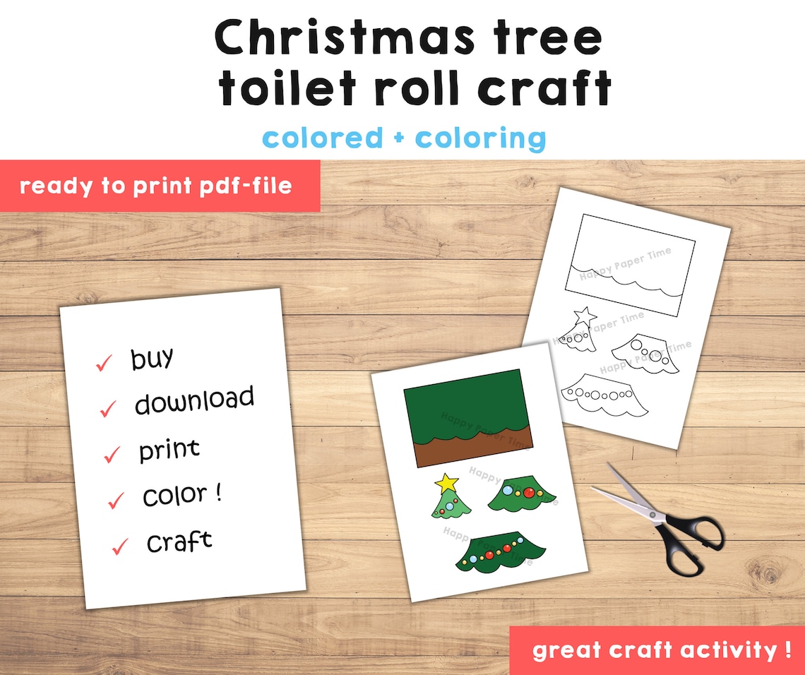 Christmas Tree Toilet Paper Roll Craft Christmas Party - Etsy