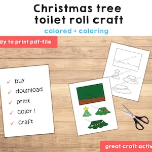 Christmas Tree Toilet Paper Roll Craft Christmas Party Coloring ...
