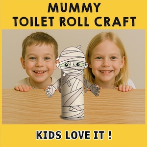Mummy Toilet Paper Roll Craft Ancient Egypt Party Coloring Printable ...