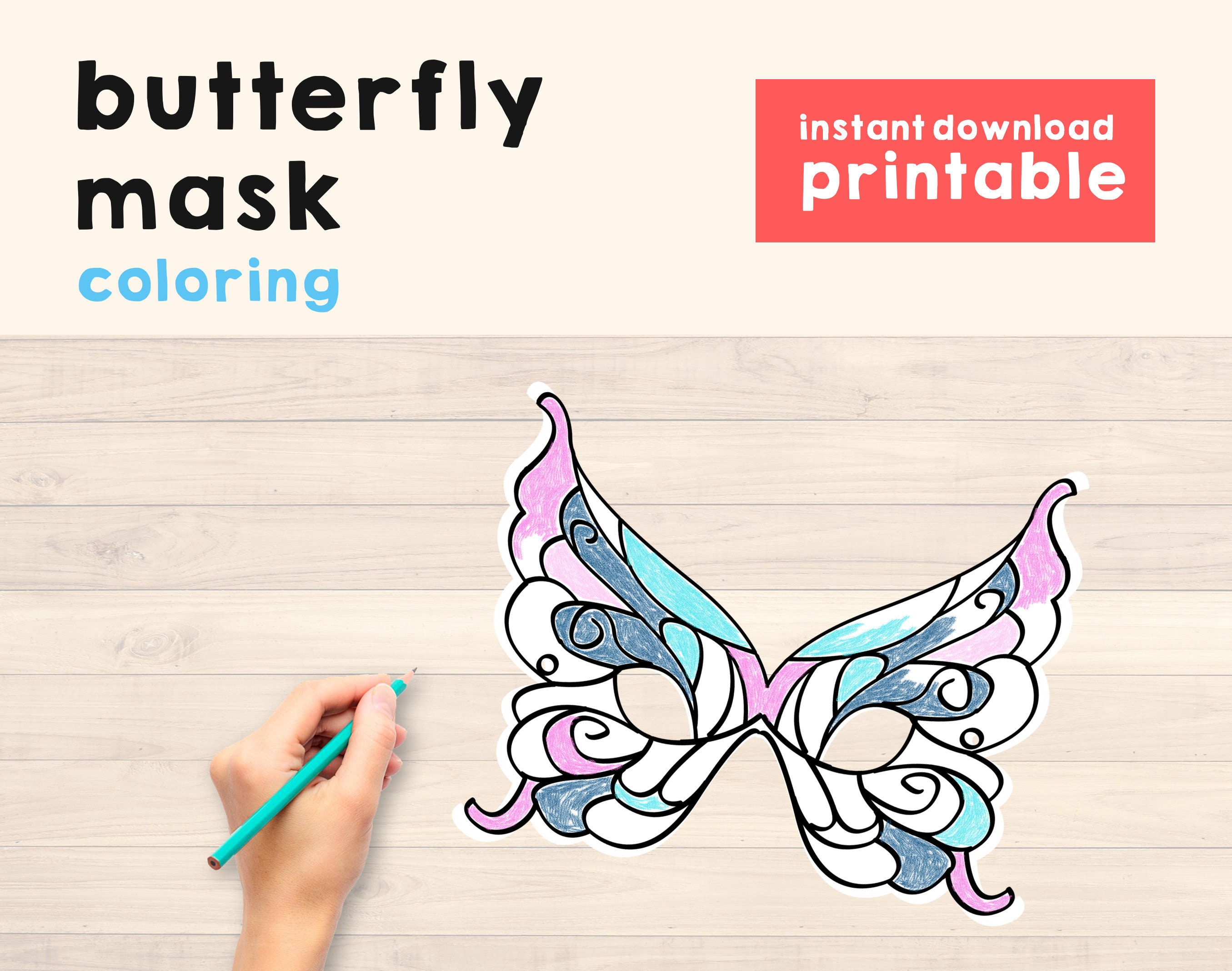 Butterfly Mask Printable Butterfly Party Gift Favor Printable - Etsy
