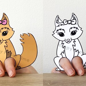 Wolf Paper Craft Printable Woodland Animal Finger Puppet Kids Craft ...