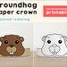 Groundhog Day Paper Crowns Party Coloring Printable Kids Craft Spring ...