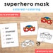 Superhero Mask Costume Hero Mask Printable Party Favor Craft Halloween ...