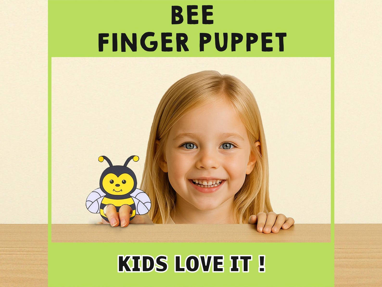 Bee Paper Craft Printable Finger Puppet Template Kids Craft Activity ...