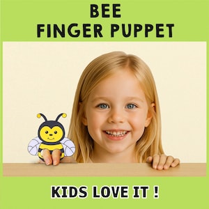 Bee Paper Craft Printable Finger Puppet Template Kids Craft Activity ...