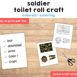 Soldier Toilet Paper Roll Craft Party Coloring Printable Decoration ...