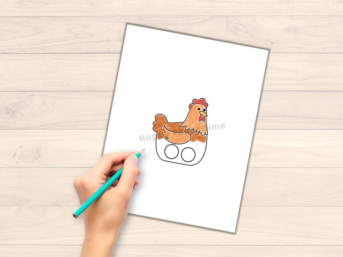 Chicken Paper Craft Printable Farm Animal Finger Puppet Kids | Etsy
